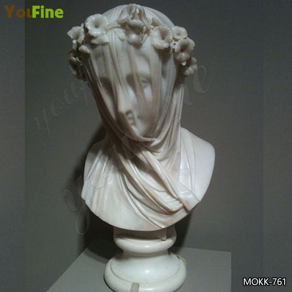 Natural White Marble Bust Veil Vestal Virgin Statue for Sale MOKK-761 ...