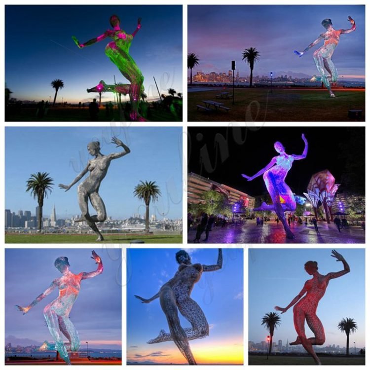 Metal Modern Dance Woman Sculpture with Light Effect for Sale CSS-822 ...