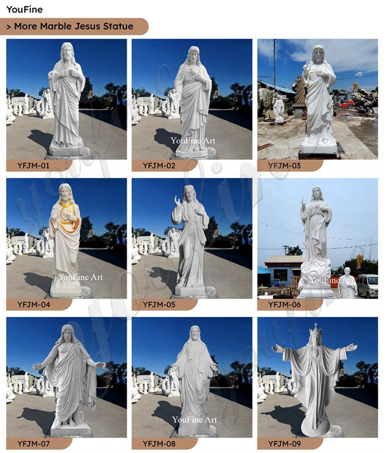 Life Size White Marble Veiled Jesus Sculpture For Church
