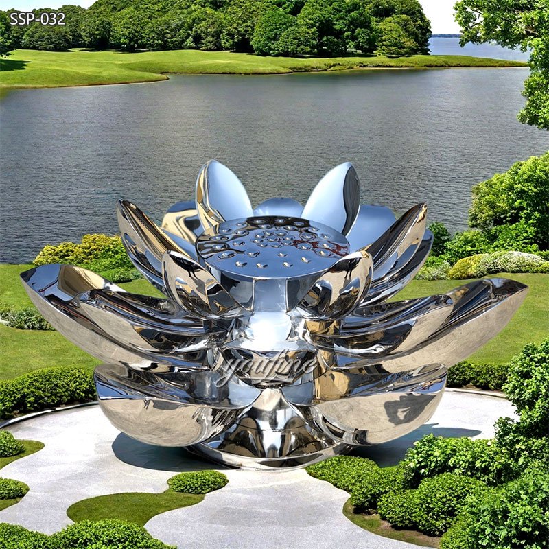 Large Metal Lotus Flower Sculpture for Decoration
