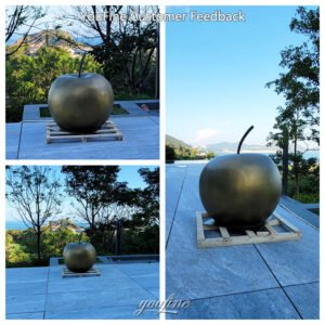 Bronze Apple Sculpture